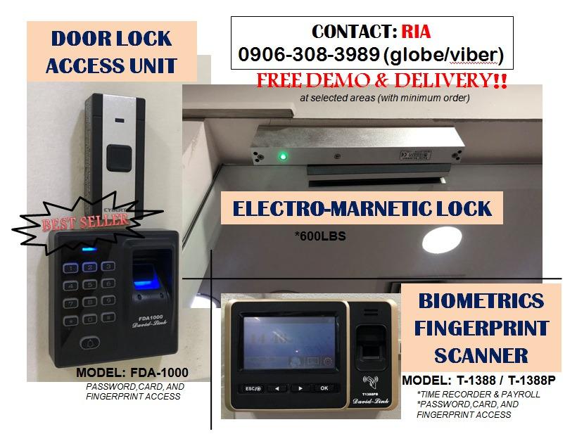 Electromagnetic Door lock access control, Biometric fingerprint scanner ...