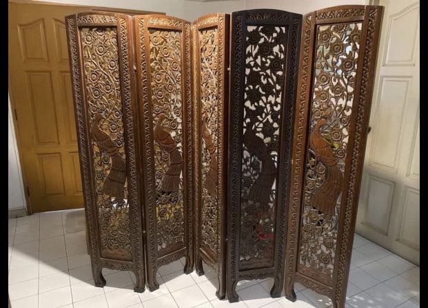 1983 Indonesian Teak Wood Room Divider/ Partition, Furniture & Home ...