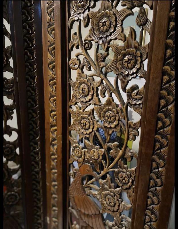 1983 Indonesian Teak Wood Room Divider/ Partition, Furniture & Home ...