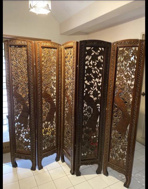 1983 Indonesian Teak Wood Room Divider/ Partition, Furniture & Home ...
