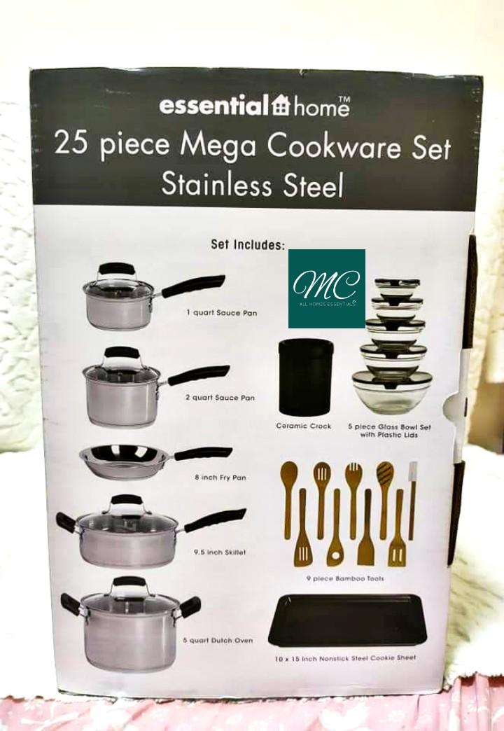 Original Essential Home 25pc Mega Cookware Set, Furniture & Home Living ...
