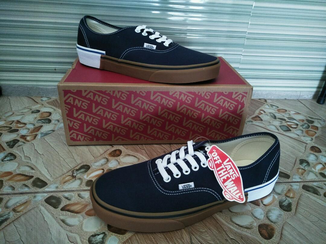 Original Vans Authentic (Gum Block)Dress Blue, Men's Fashion, Footwear ...