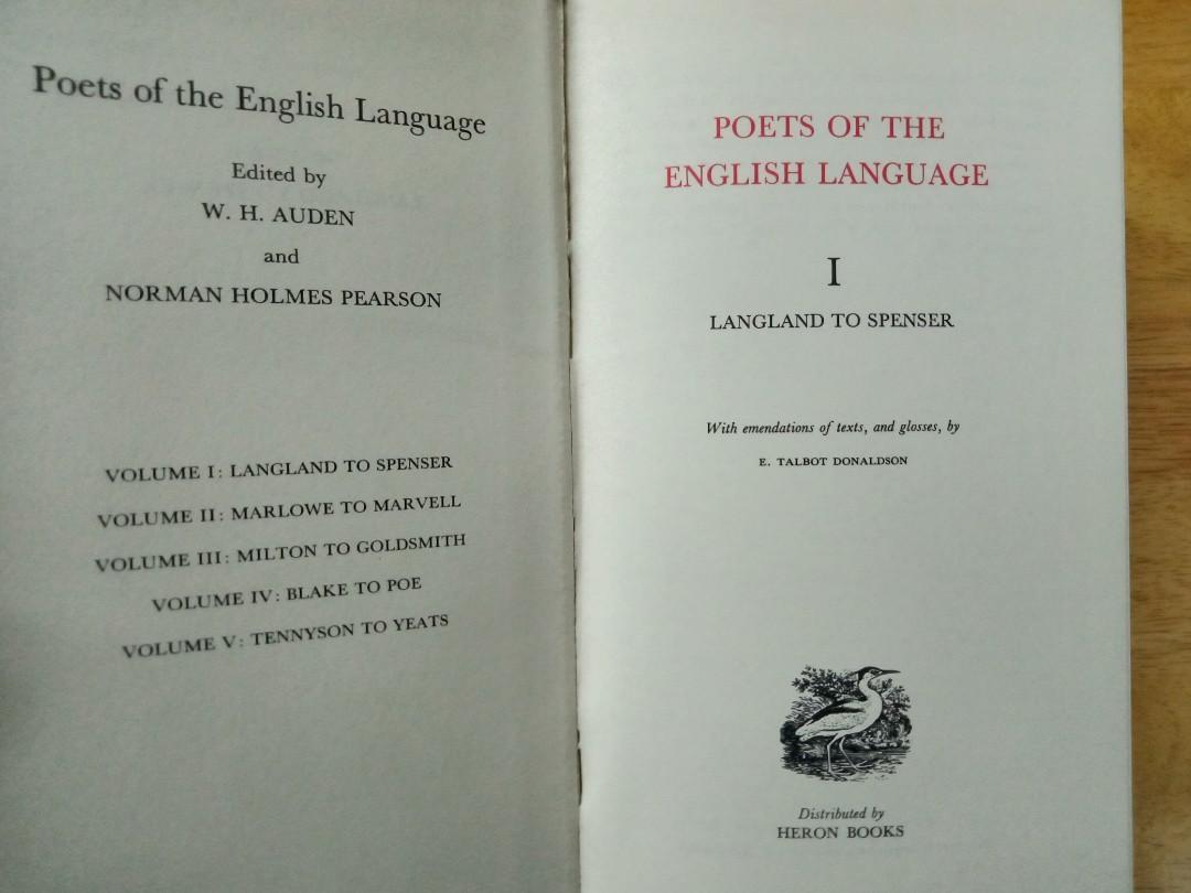 Poets of the English Language by Marlowe,Marvell,Langland,Spence,Milton ...
