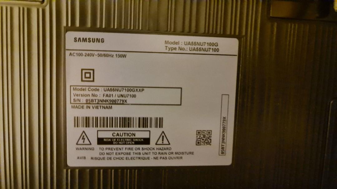Samsung 55" UHD 4K Smart TV NU 7100 Series 7, TV & Home Appliances, TV ...