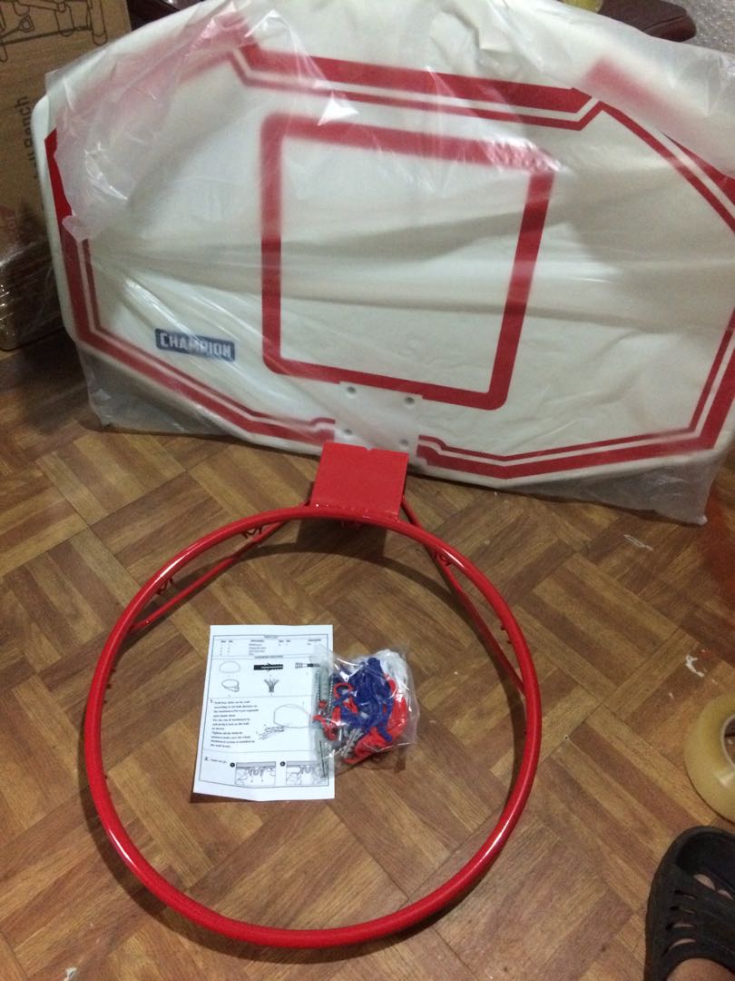 Standard size basketball ring 18inches diameter hoop with board and net ...