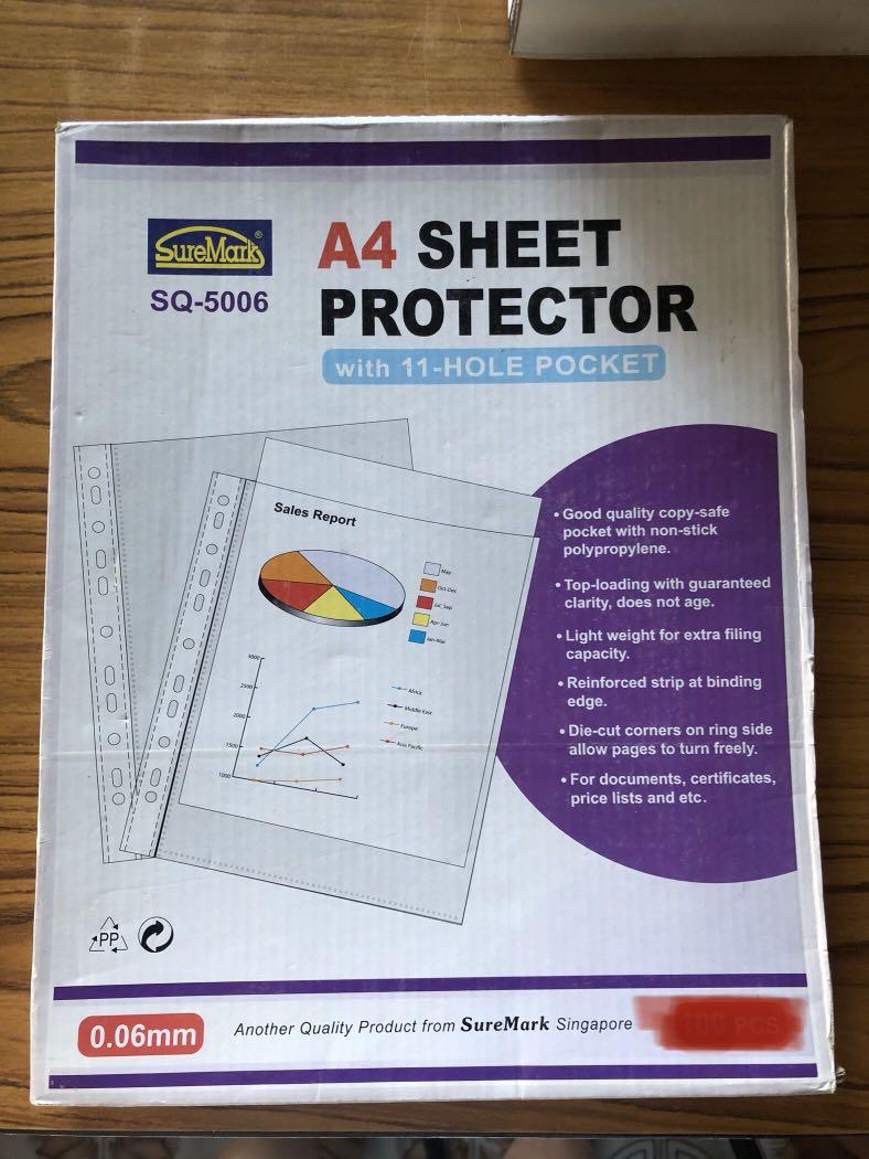 SureMark SQ-5006 A4 Sheet Protector, Hobbies & Toys, Stationery & Craft ...