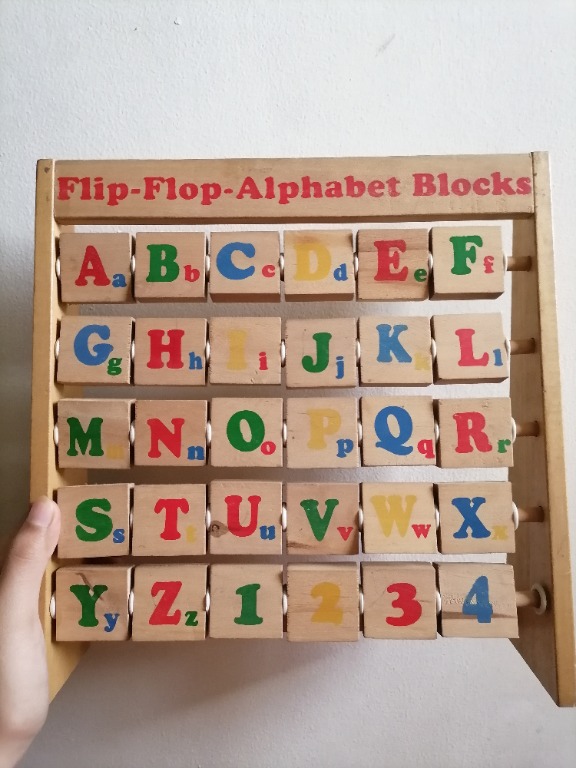 Wooden Alphabet Flip Blocks, Hobbies & Toys, Toys & Games on Carousell