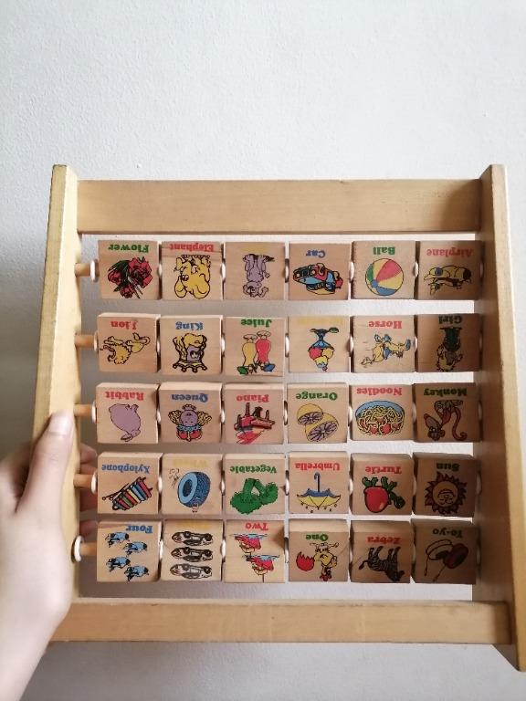 Wooden Alphabet Flip Blocks, Hobbies & Toys, Toys & Games on Carousell