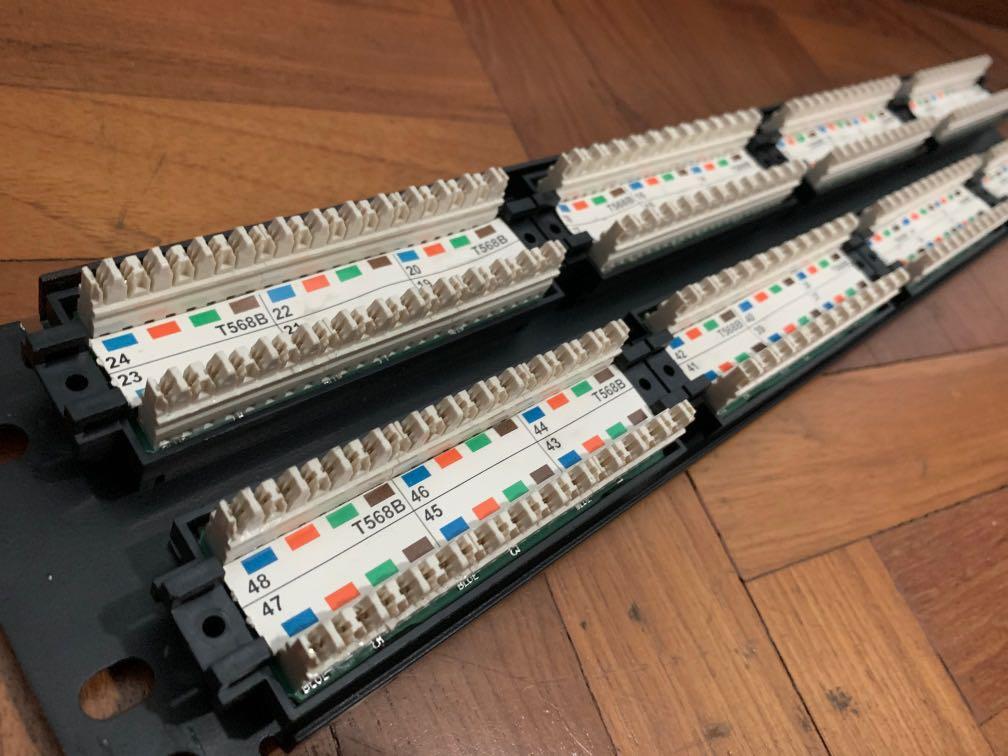 AMP 48 Port CAT 5 Patch Panel NETCONNECT, Computers & Tech, Parts ...