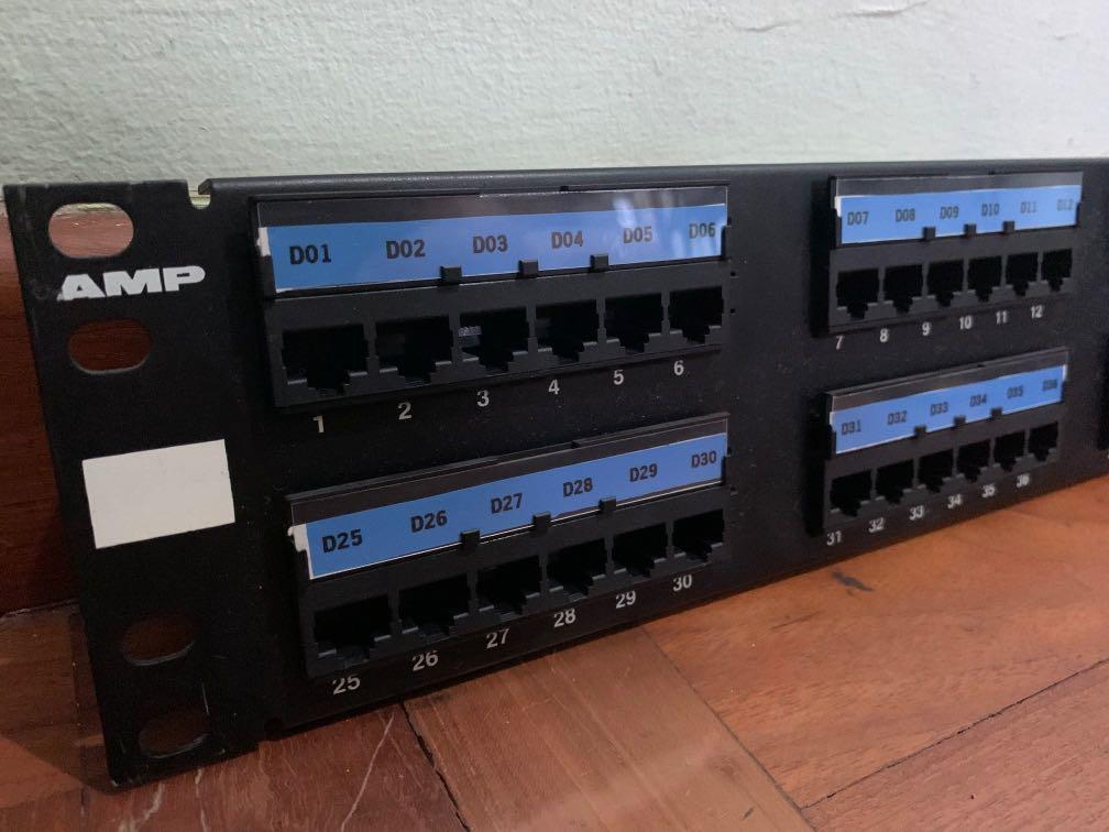AMP 48 Port CAT 5 Patch Panel NETCONNECT, Computers & Tech, Parts ...