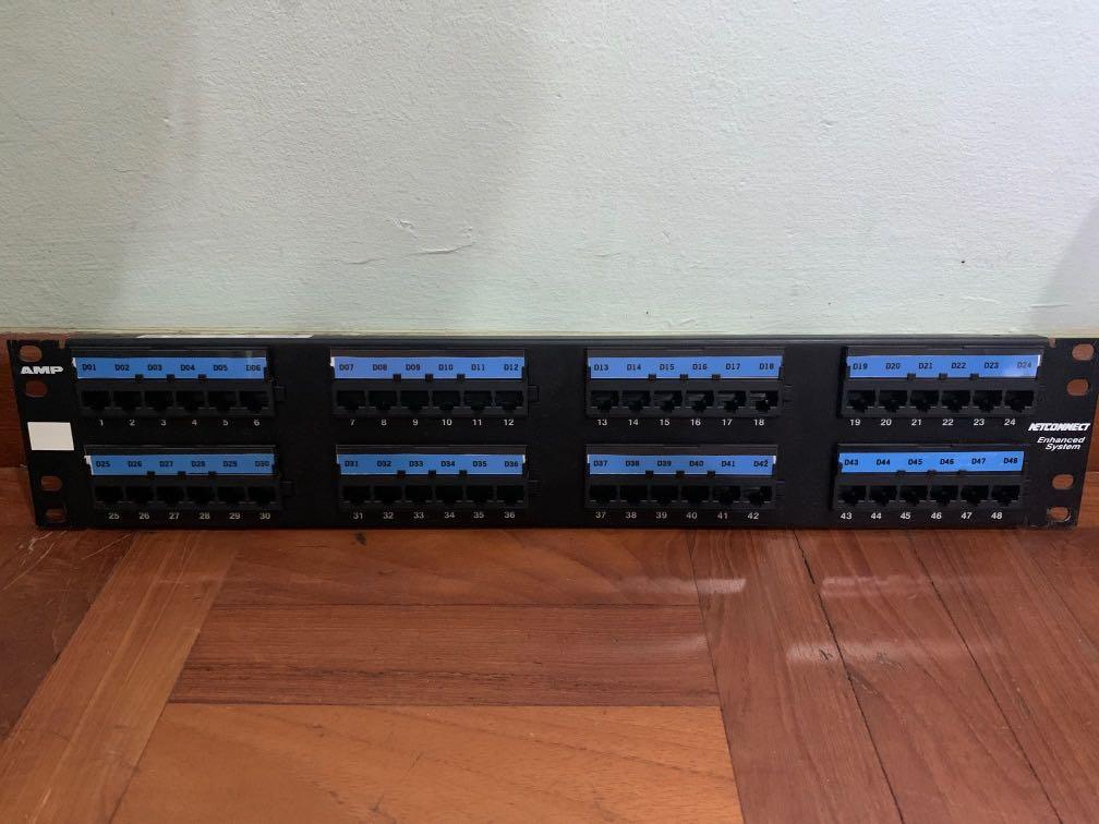 AMP 48 Port CAT 5 Patch Panel NETCONNECT, Computers & Tech, Parts ...
