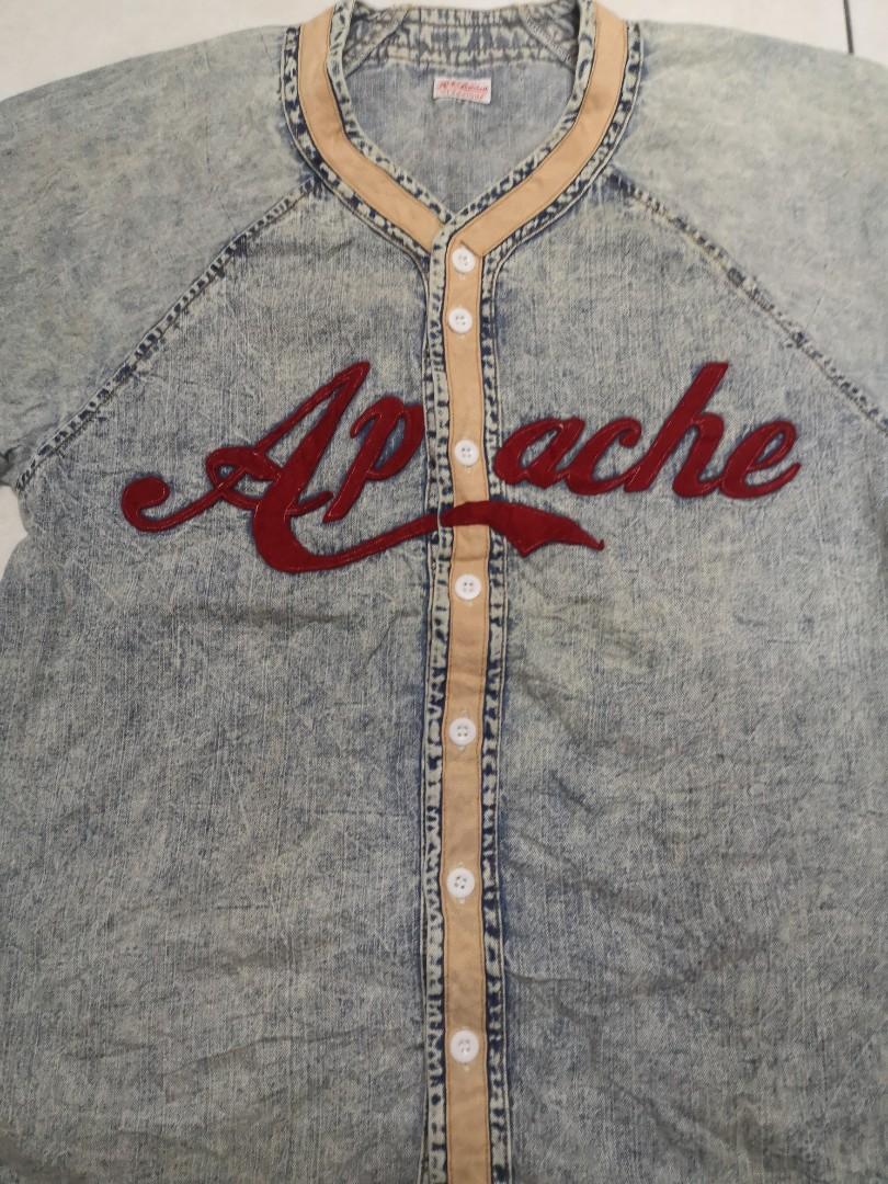 Apache Besboll style soft jeans shirt street wear, Men's Fashion, Tops ...
