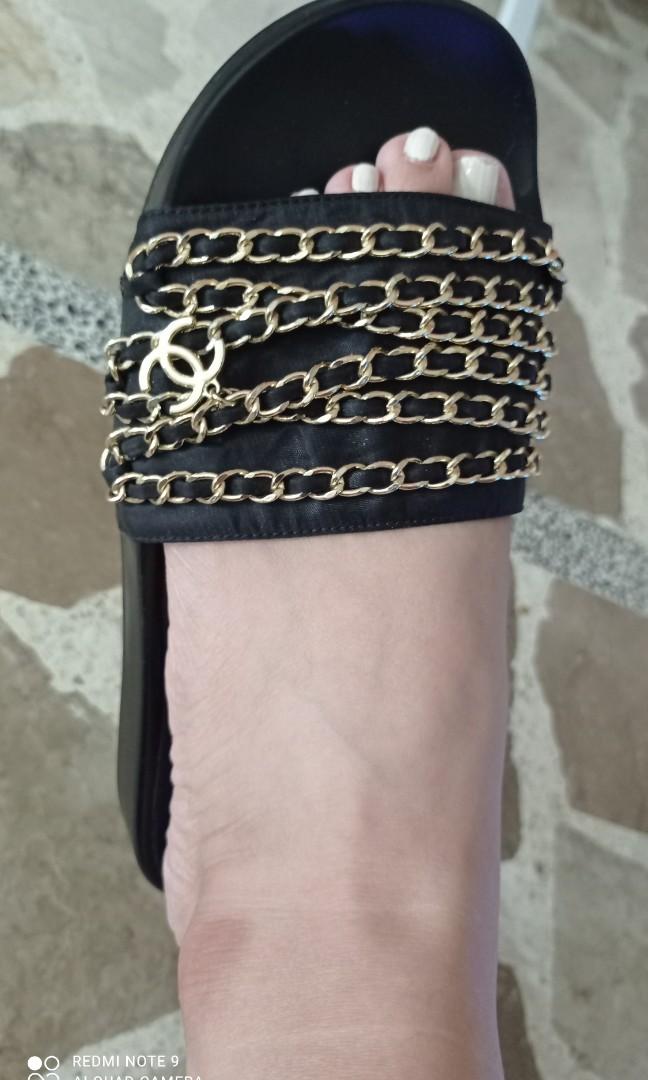 Chanel Pool Slides Authentic, Luxury, Apparel on Carousell