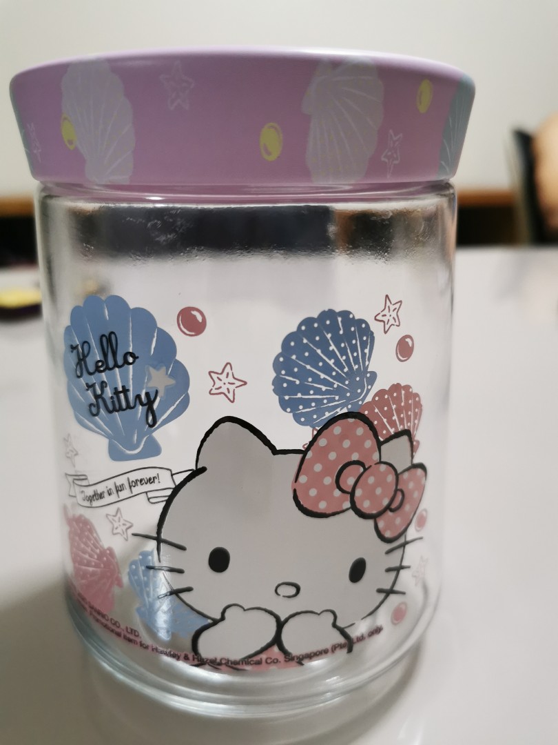Hello kitty glass container, Furniture & Home Living, Kitchenware ...