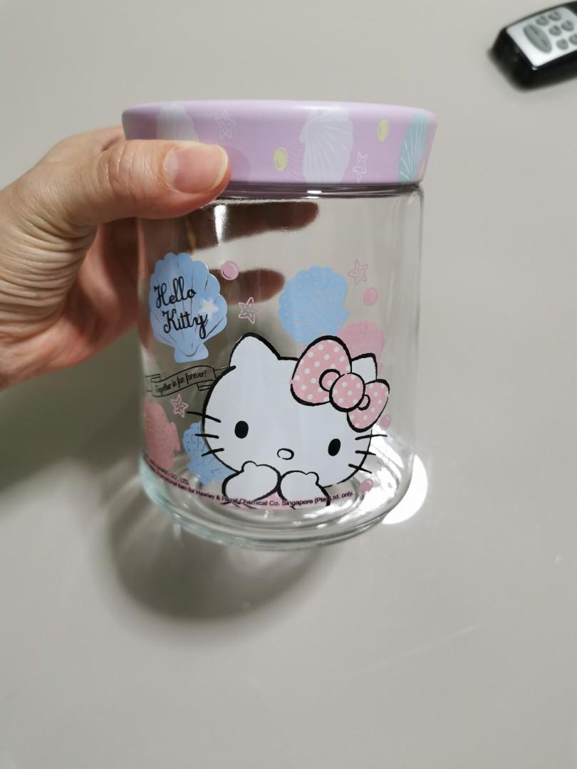 Hello kitty glass container, Furniture & Home Living, Kitchenware ...