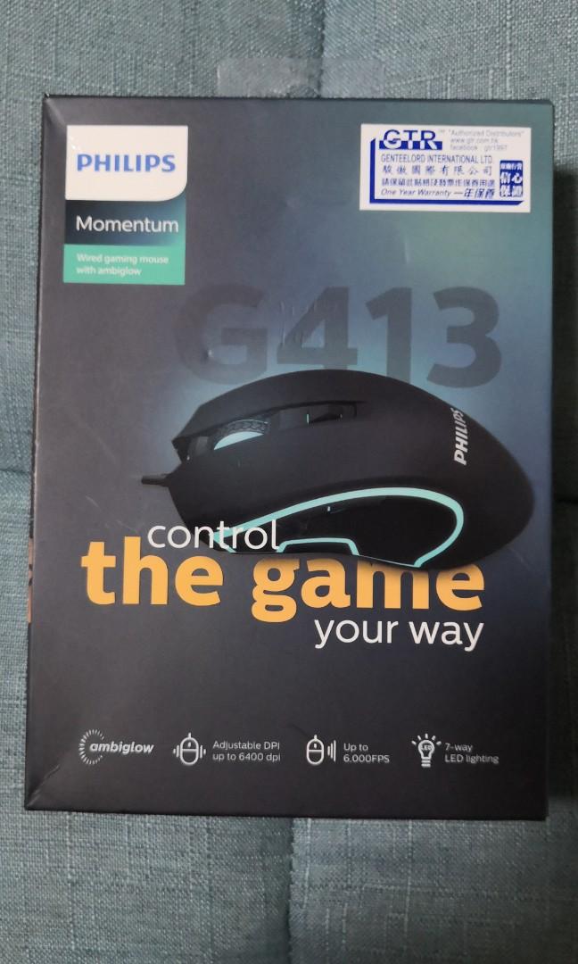 電競全新Philips SPK9413 人體工學電競有線滑鼠 gaming mouse, 電腦＆科技, 電腦周邊及配件, 電腦滑鼠及相關產品 ...