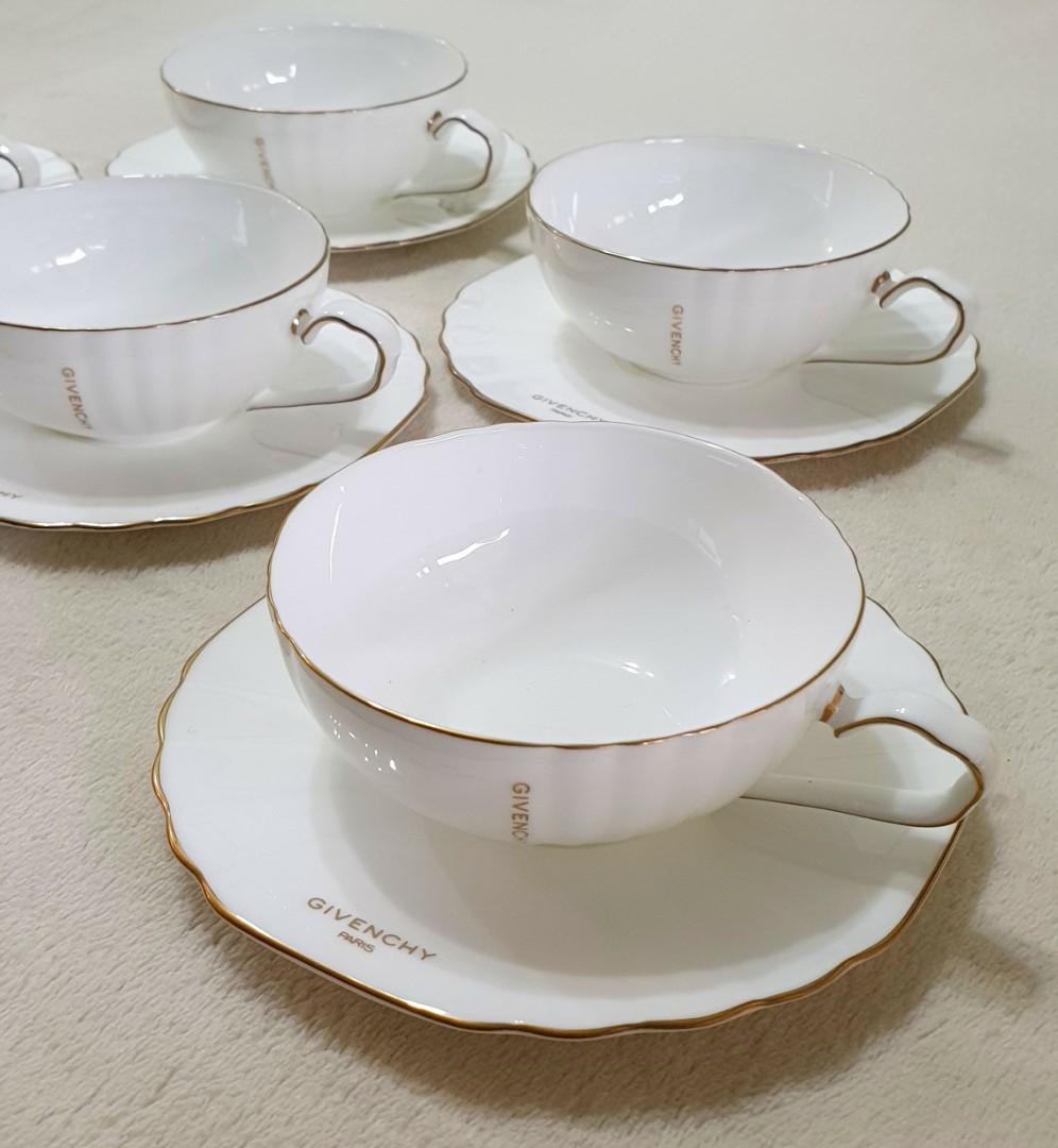 Rare Givenchy Wide Mouth with Gold Lining Tea Cups Set, TV & Home ...