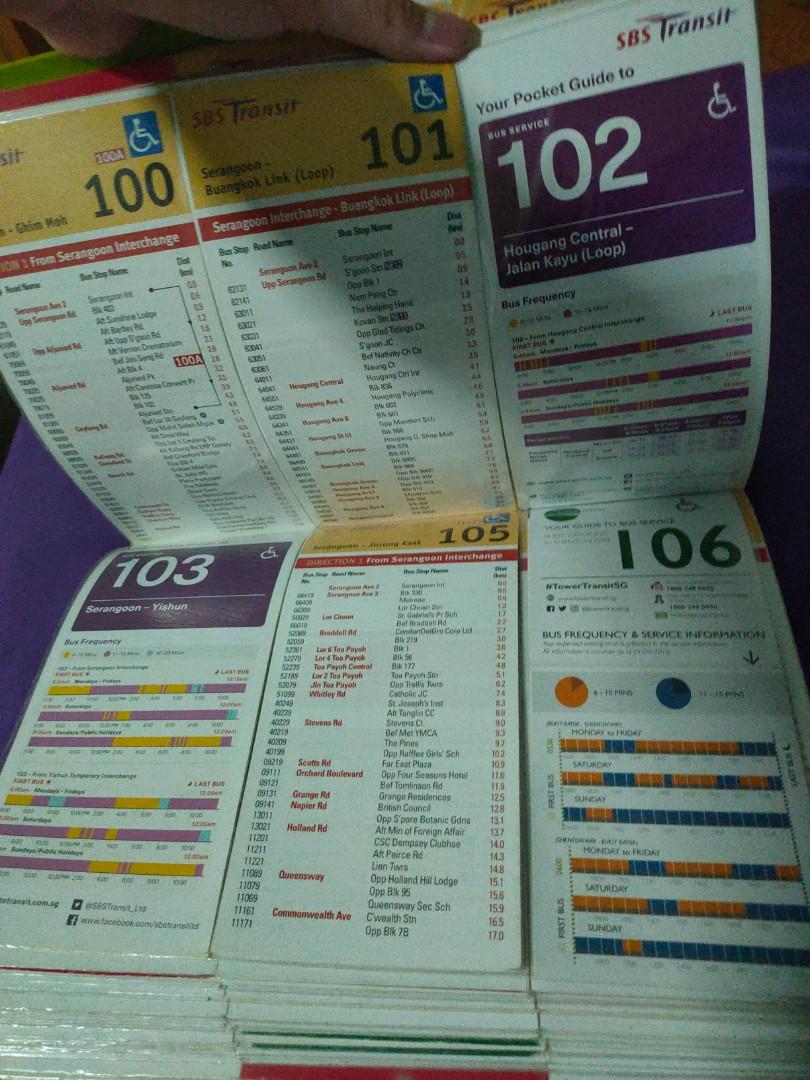 Singapore SBS/SMRT/TTS/GAS Bus Guide Collection, Hobbies & Toys ...