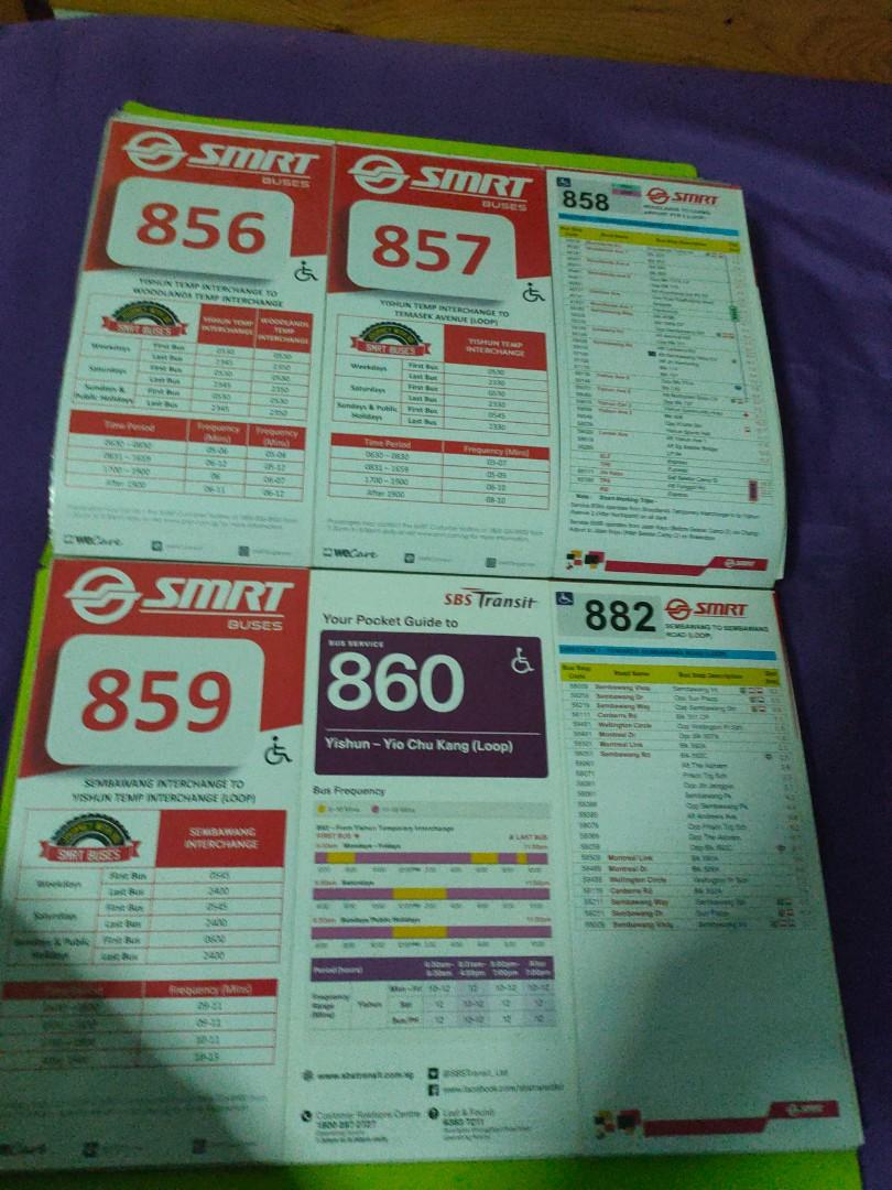 Singapore SBS/SMRT/TTS/GAS Bus Guide Collection, Hobbies & Toys ...