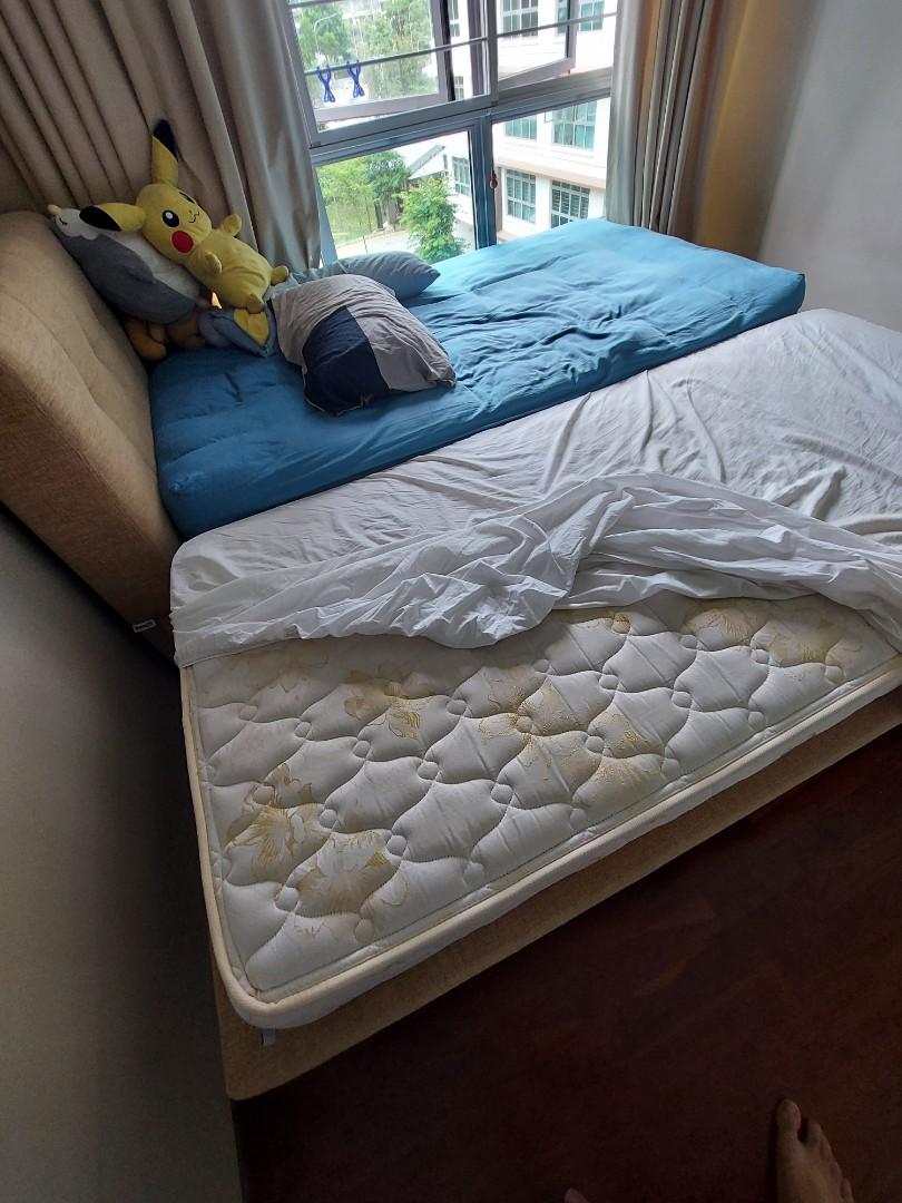 Super Single Bed with extra slide out, Furniture & Home Living ...