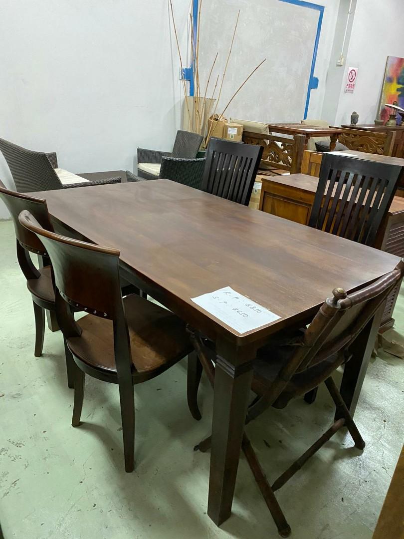 Teak wood dining table clearance, Furniture & Home Living, Furniture ...