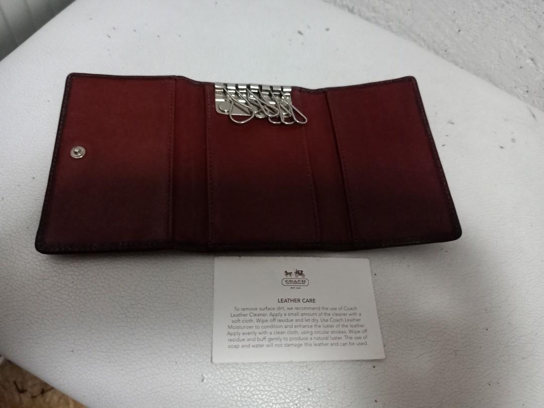 Coach key holder with care card, Luxury, Bags & Wallets on Carousell