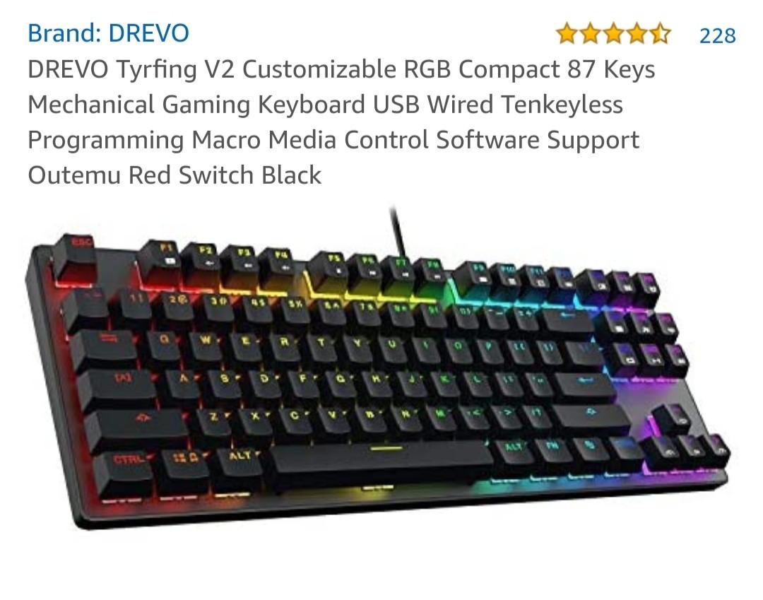 Gaming Keyboard DREVO TYRFING V2, Electronics, Computer Parts ...