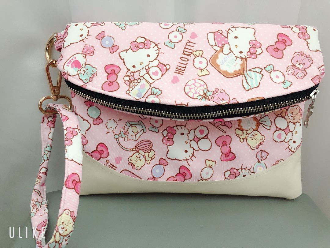 Handmade Hello Kitty Heidi Foldover Clutch, Everything Else on Carousell