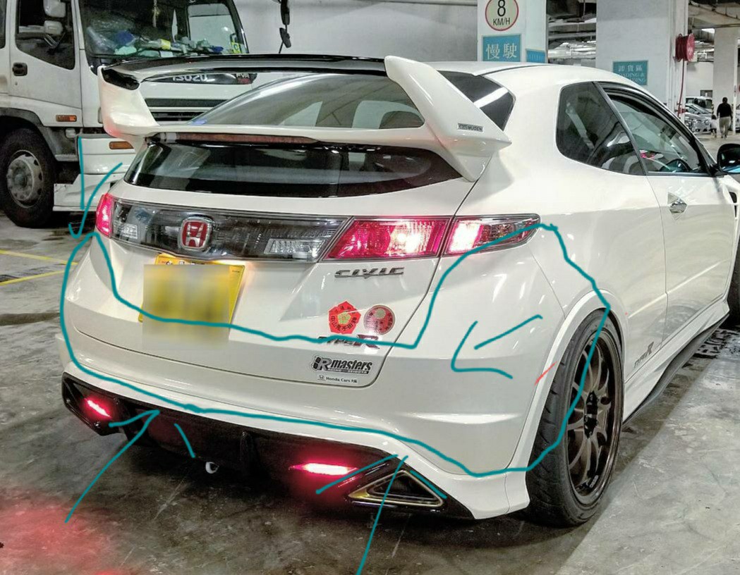 原廠Honda FN2 Type R 尾Bumper上集, 汽車配件, 改裝、內外零件 - Carousell
