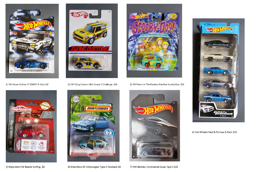 Hot Wheels Flying Custom Mini Cooper S Challenge, Nissan Skyline HT ...