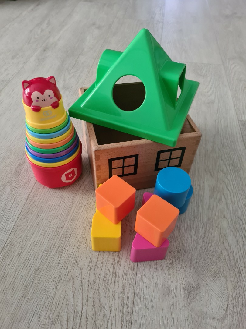 Ikea mula shaped sorter + unbranded stacker toy, Hobbies & Toys, Toys & Games on Carousell