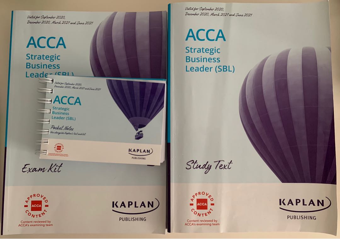 Kaplan Acca Strategic business leader study test exam kit pocket note ...