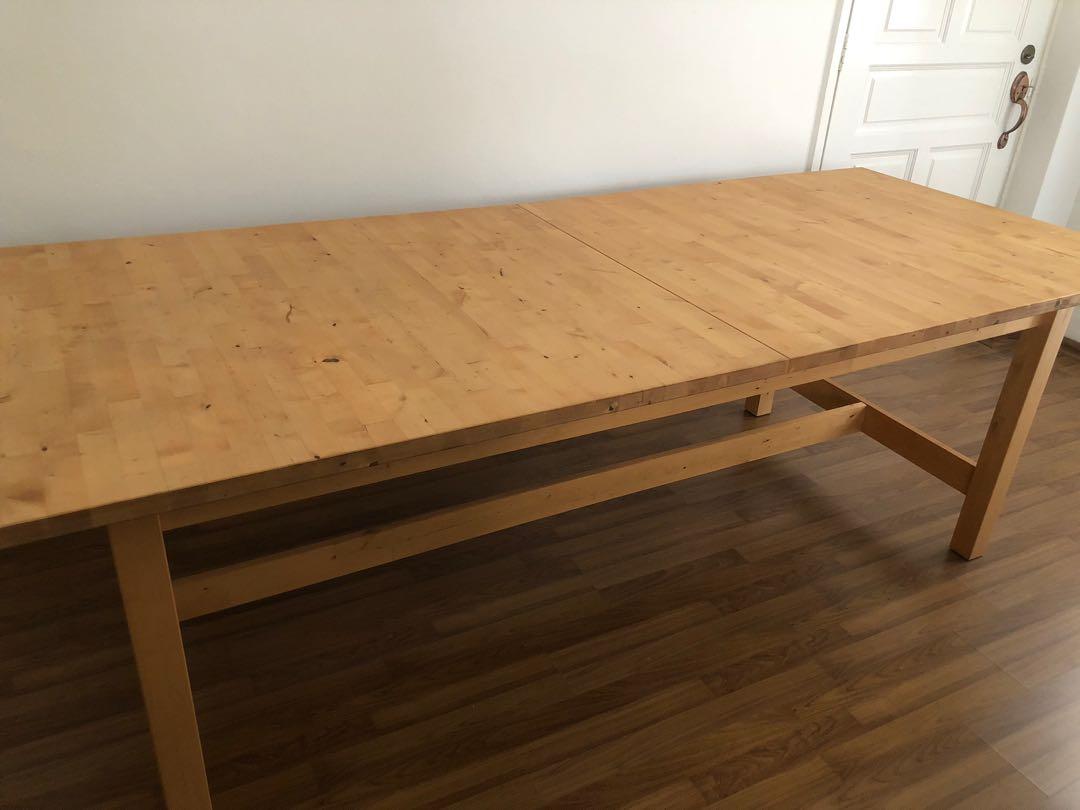 Norden Ikea Extendable table Extra extra large Pine colour, Furniture ...