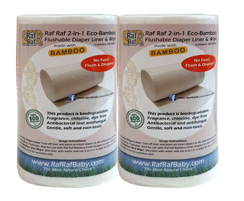 Raf Raf Eco-Bamboo Flushable Diaper Liner, Babies & Kids, Bathing ...
