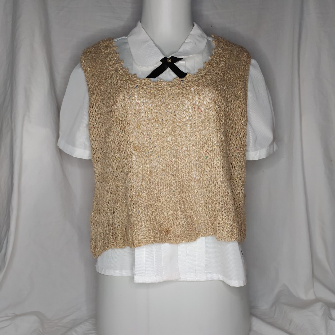 Vest Rajut Jaring Coksu Motif Blink, Fesyen Wanita, Pakaian Wanita ...