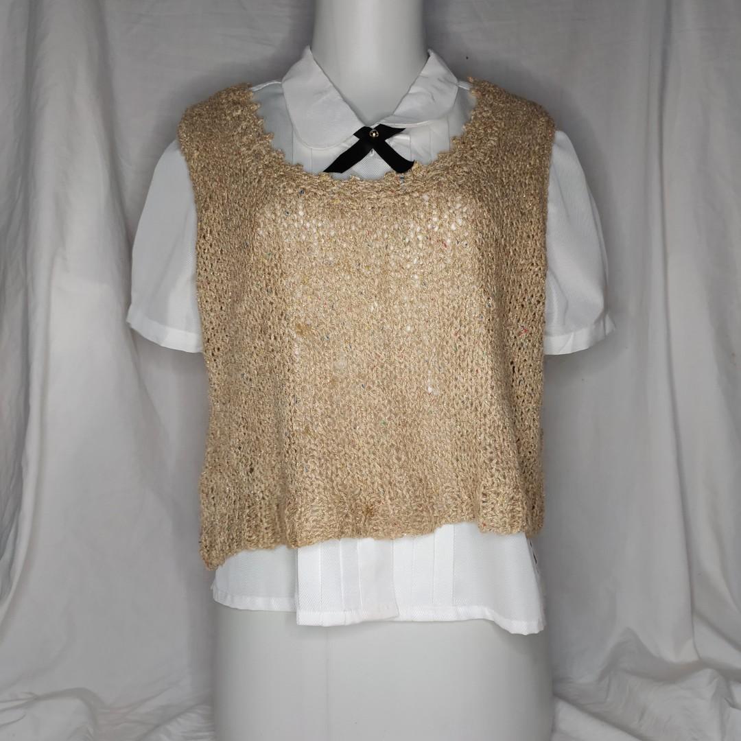 Vest Rajut Jaring Coksu Motif Blink, Fesyen Wanita, Pakaian Wanita ...