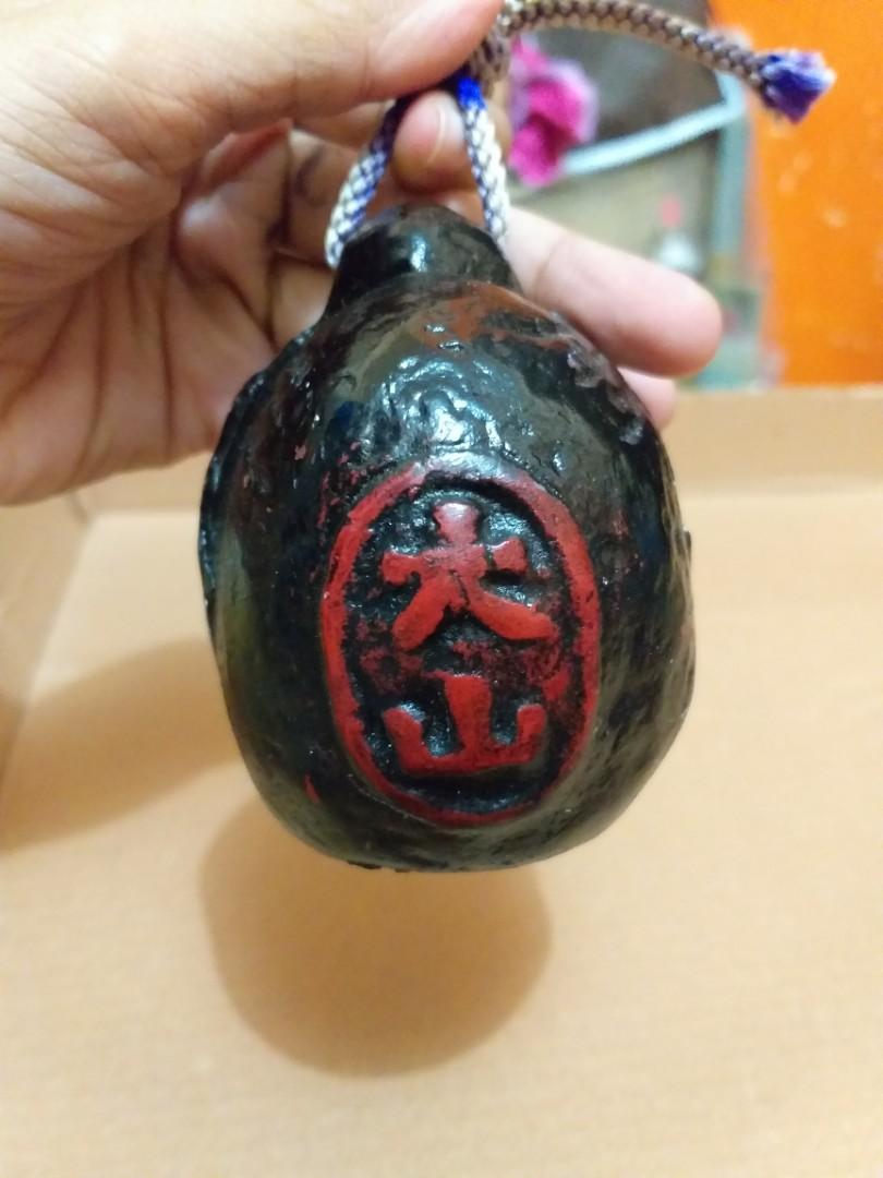 Vintage Antique Karasu iron Tengu Bell red mask tengu Japanese ...