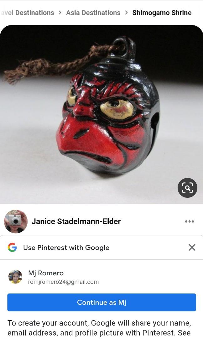 Vintage Antique Karasu iron Tengu Bell red mask tengu Japanese ...