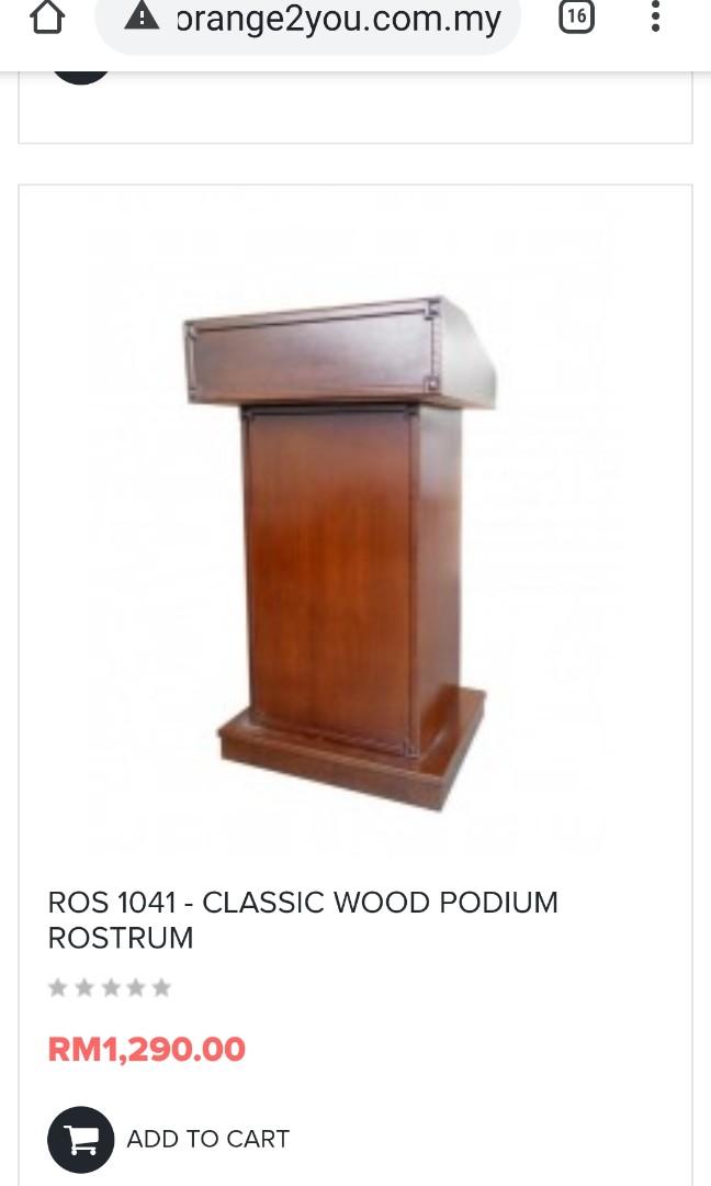 Wooden Rostrum Lectern Podium Stand, Furniture & Home Living, Furniture ...