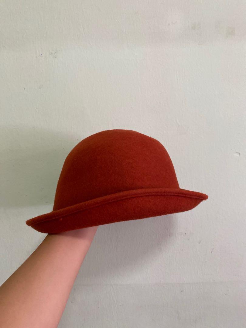 Wool Felt Bowler Hat - Burnt Orange, Women's Fashion, Watches ...