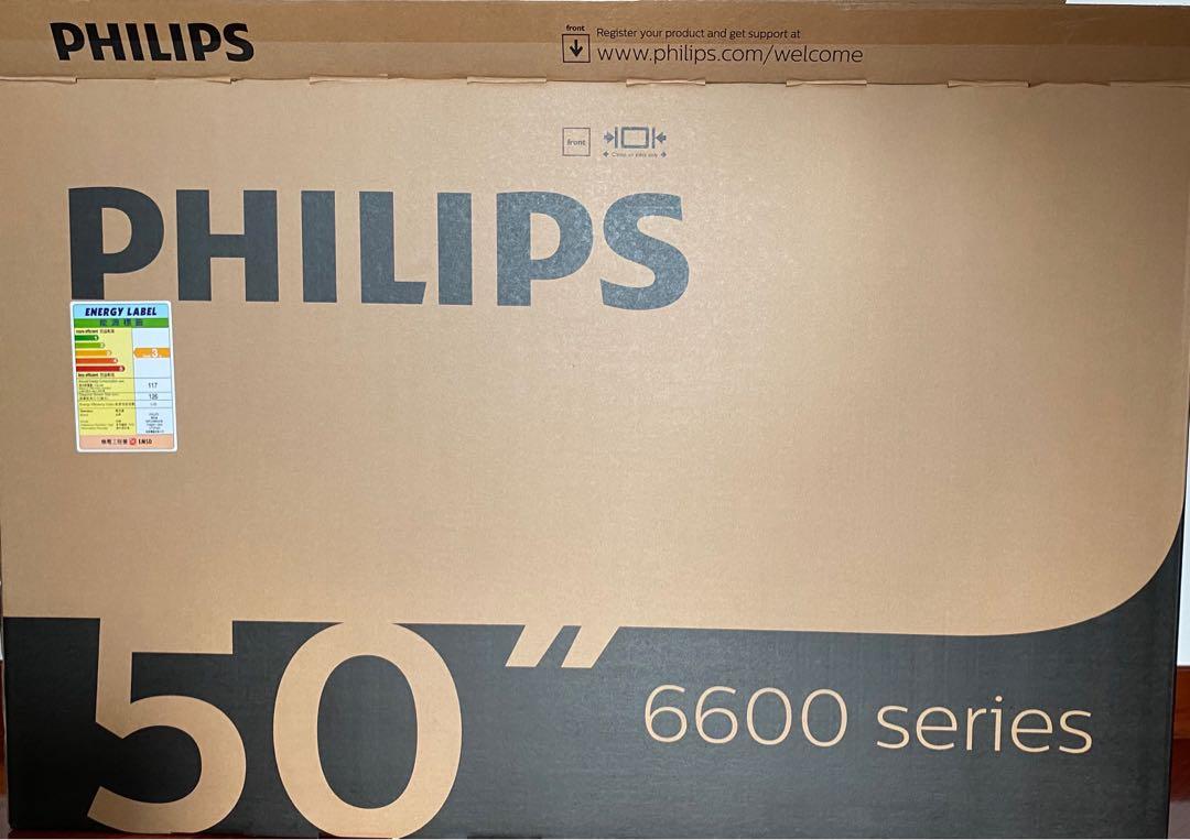 全新行貨有保養有正單 50吋電視 philips 4K UHD LED 6600 series, 家庭電器, 電視 & 其他娛樂, 電視組件及 ...