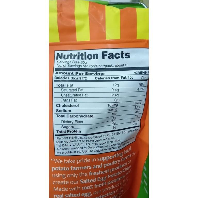 Frabelle Foods Salted Egg Potato Chips 100 g, Food & Drinks, Packaged ...