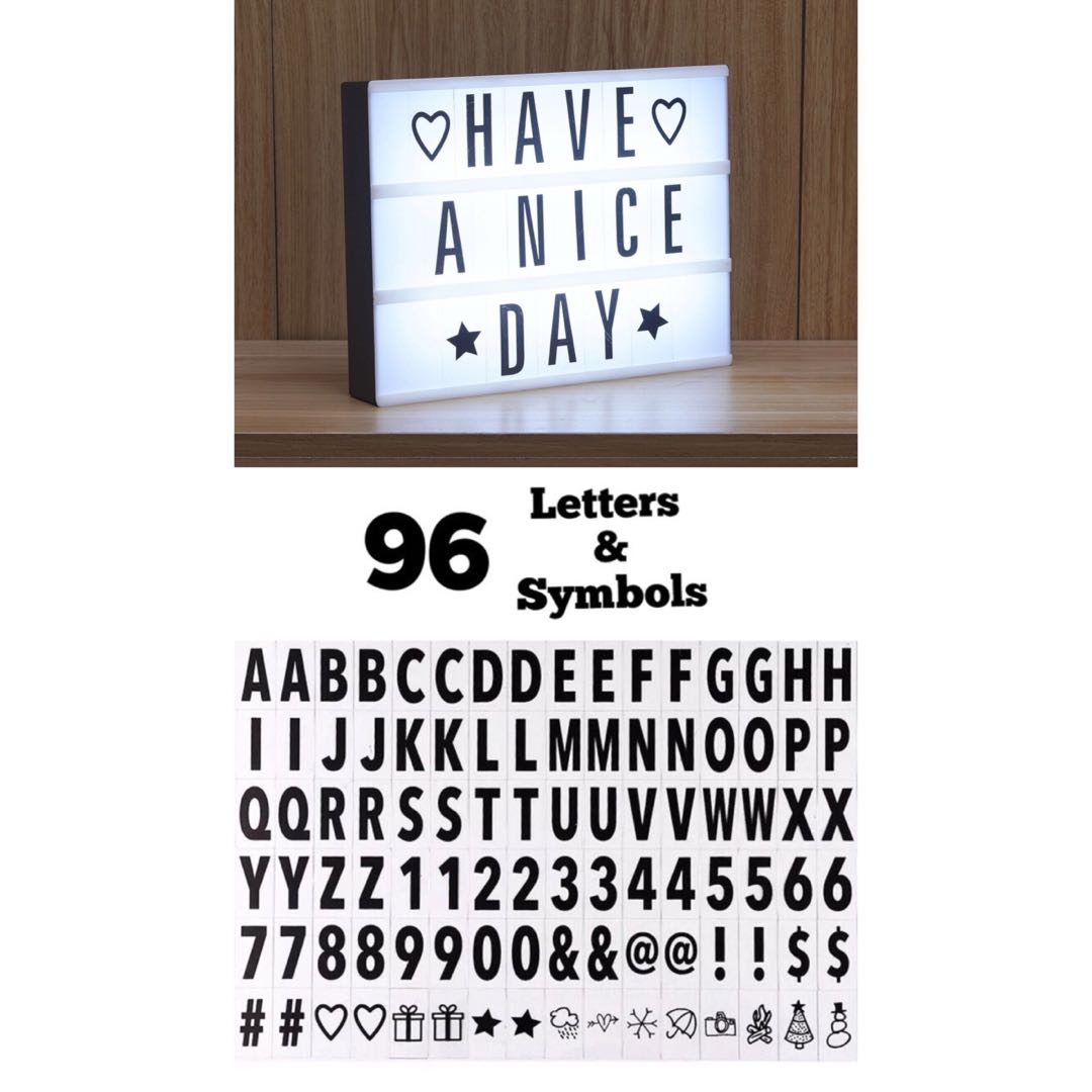 Lightbox A4 Size Cinematic Light box with letters, Hobbies & Toys ...