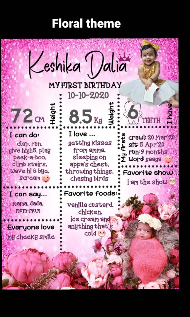 Milestone board /Welcome board for birthdays and weddings, Design ...