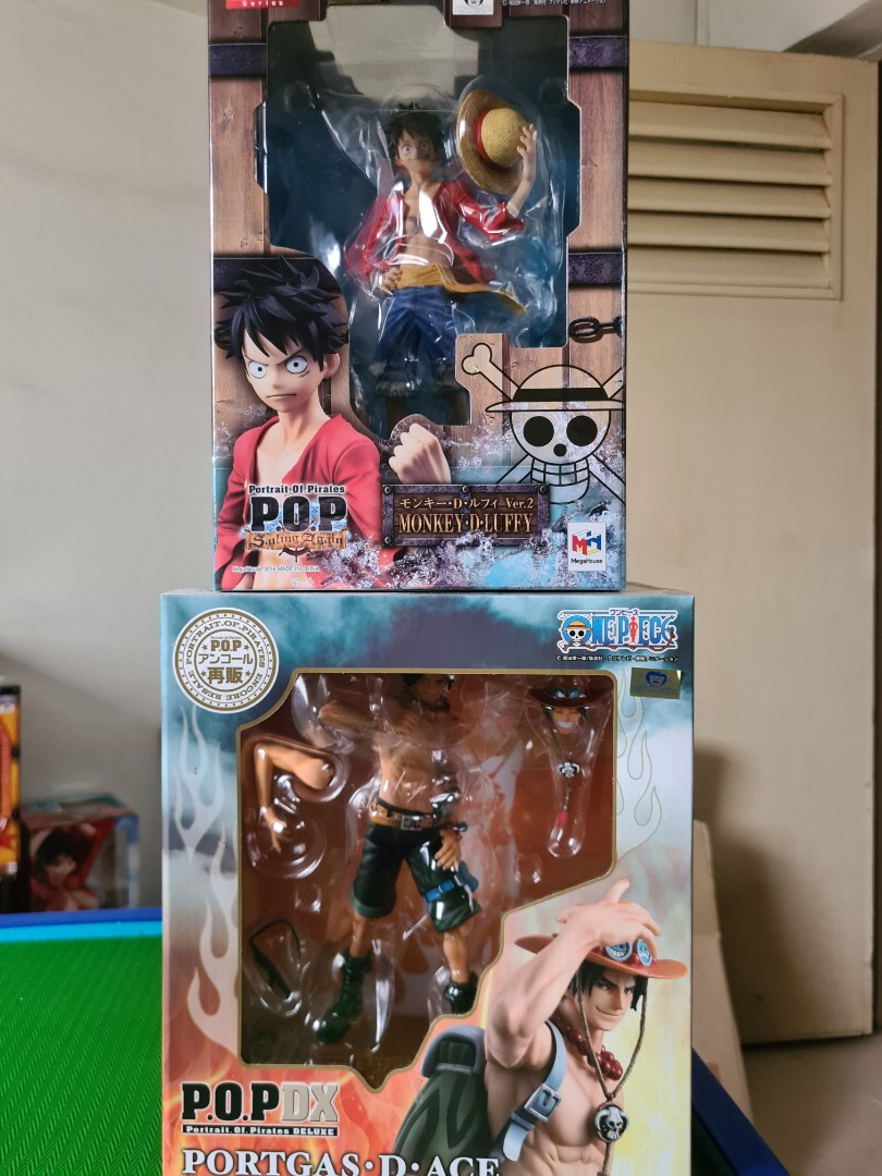 One Piece POP Luffy ver 2 and Ace recast, Toys & Games, Bricks ...