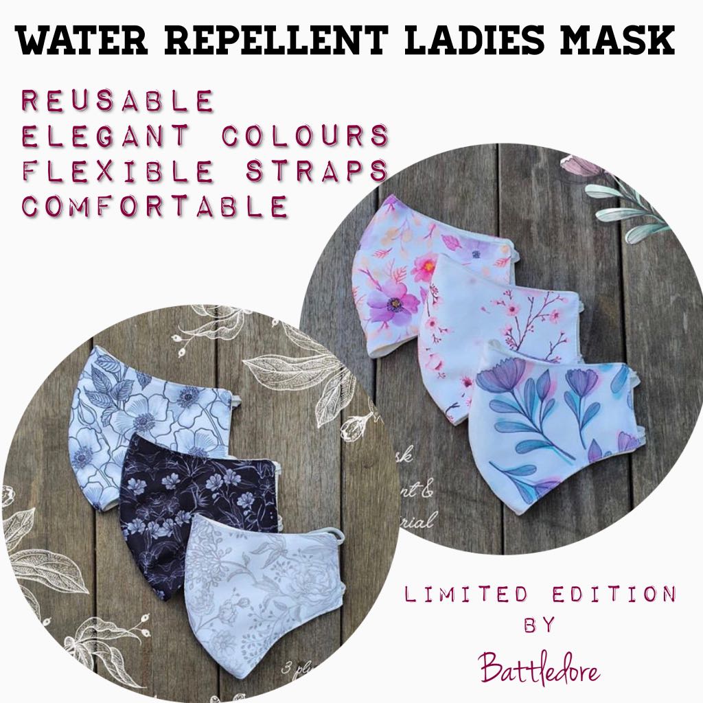 Reusable Water Repellent Ladies Mask (3 Pcs / Set), Health & Nutrition ...