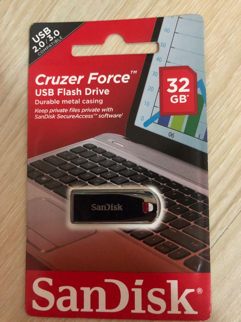 SanDisk Cruzer Force USB flash Drive 32GB, Computers & Tech, Parts ...