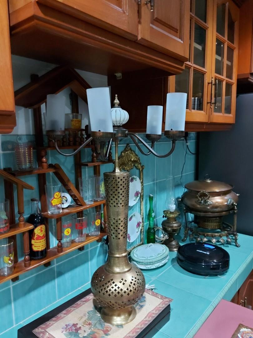 Table lamp tembaga saiz besar, Furniture & Home Living, Home Decor ...