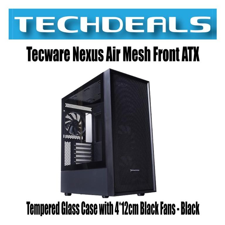 Tecware Nexus Air Mesh Front ATX Tempered Glass Case with 4*12cm Black ...