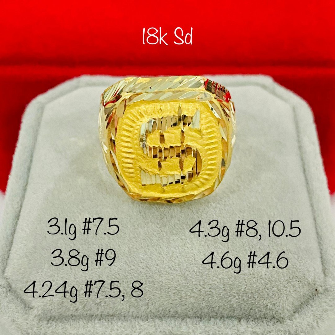 18K Saudi Gold Mens Ring, Women's Fashion, Jewelry & Organizers, Rings ...